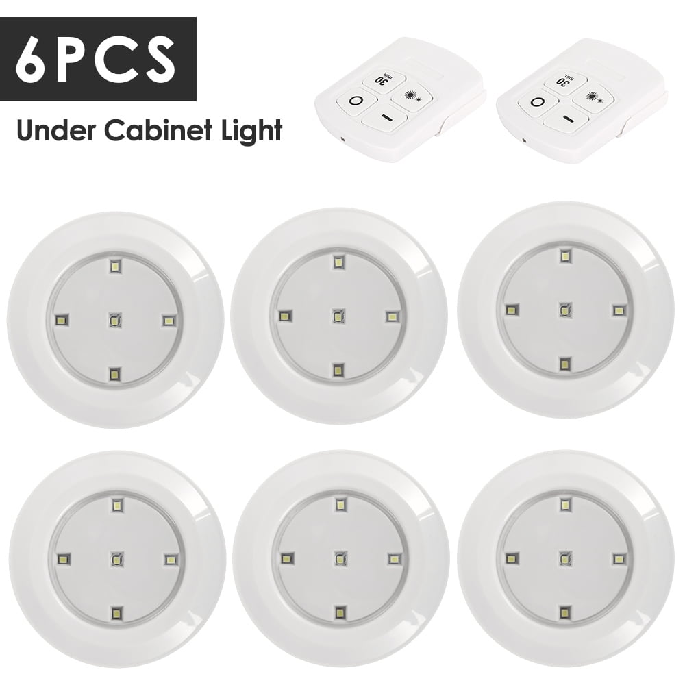 Keyohome 6 Pcs Puck Lights with Remote Control, Wireless LED Under ...