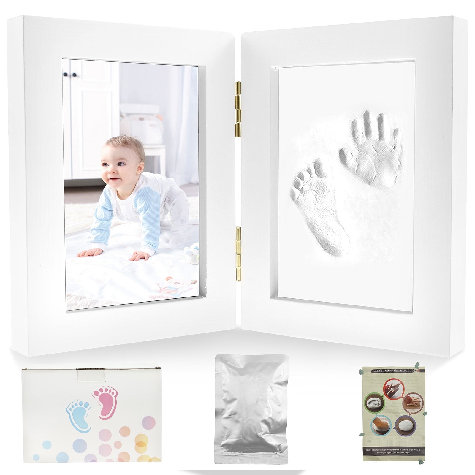 Threns Baby Footprint Kit,Newborn Footprint Frame,Wooden Newborn ...