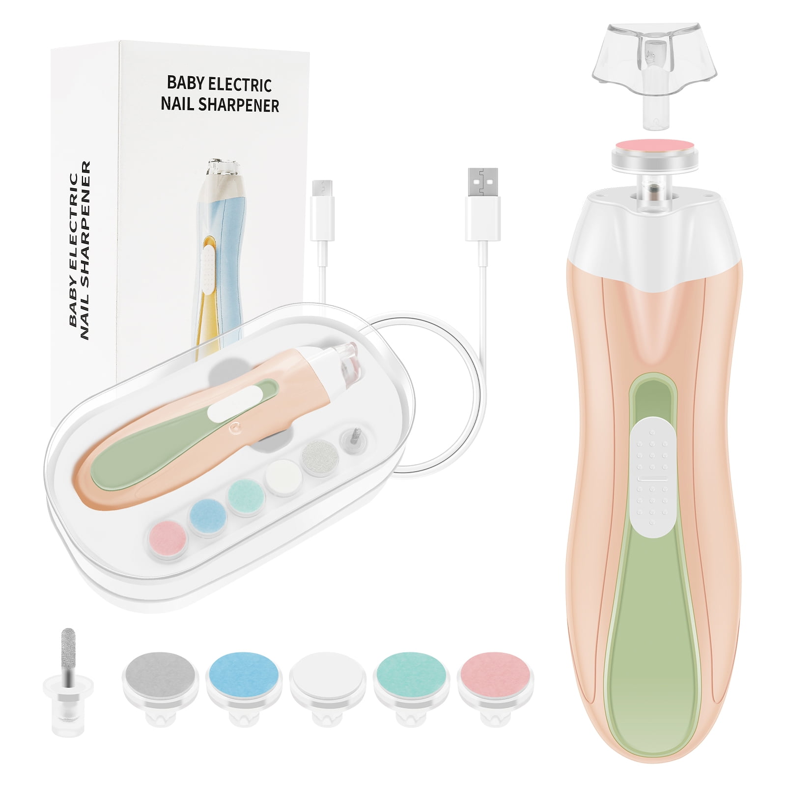 Keyohome Baby Nail File for Toenails and Fingernails Lightweight USB ...