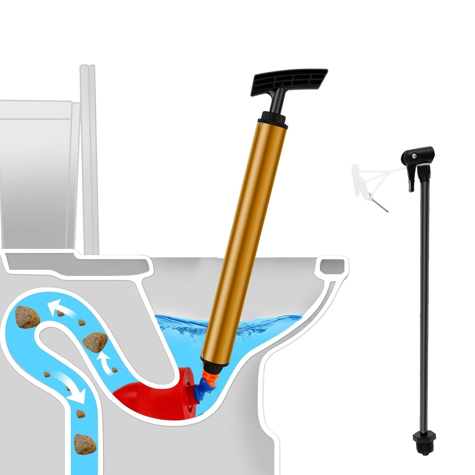 Keyohome Drain Cleaner Pump Easy to Use Pipe Cleaning Pump Tool ...