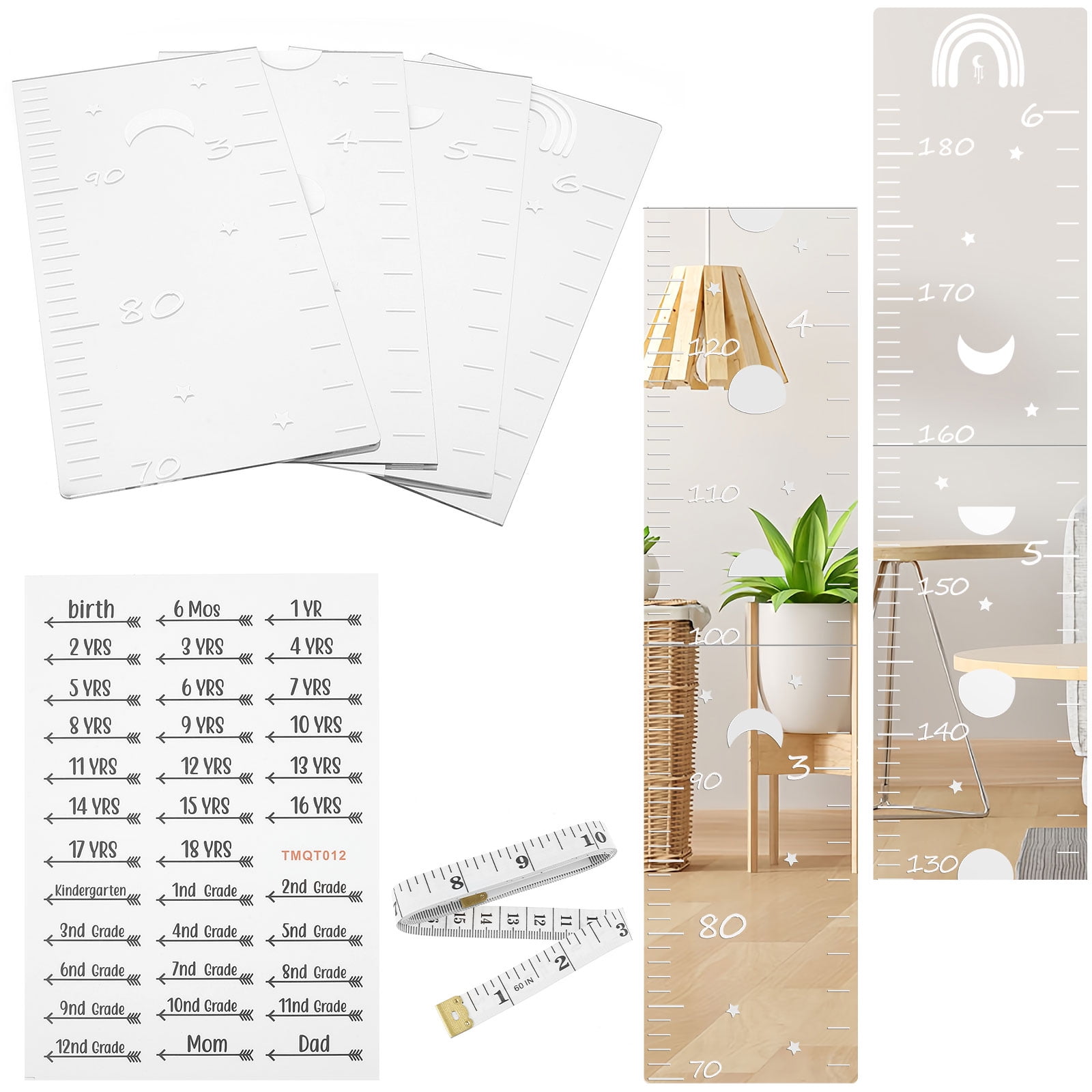Keyohome Growth Chart Mirror Acrylic Children's Growth Chart Mirror ...