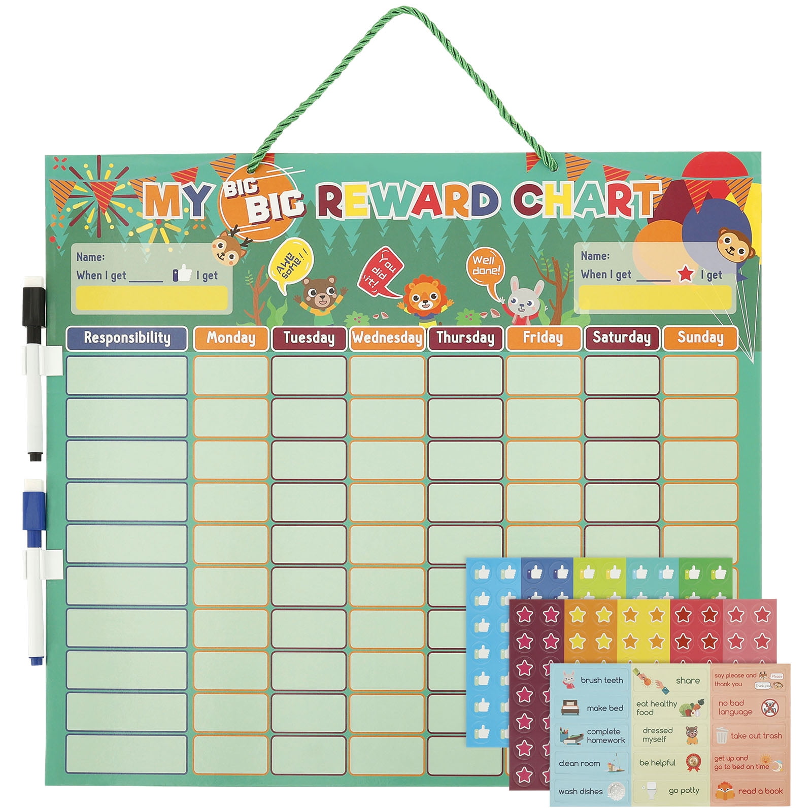 Keyohome Kids Reward Chart Magnetic Behavior Chore Board Incentive ...