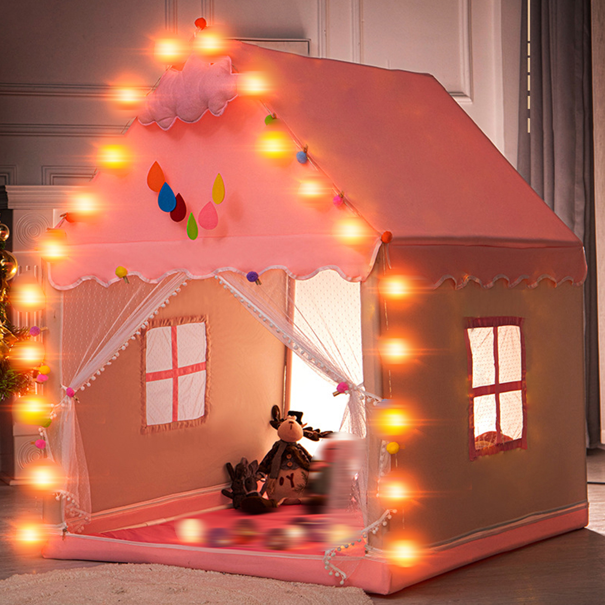 e-Joy Indoor/Outdoor Fairy Princess Castle Tent, 55"x 53" Pink ...