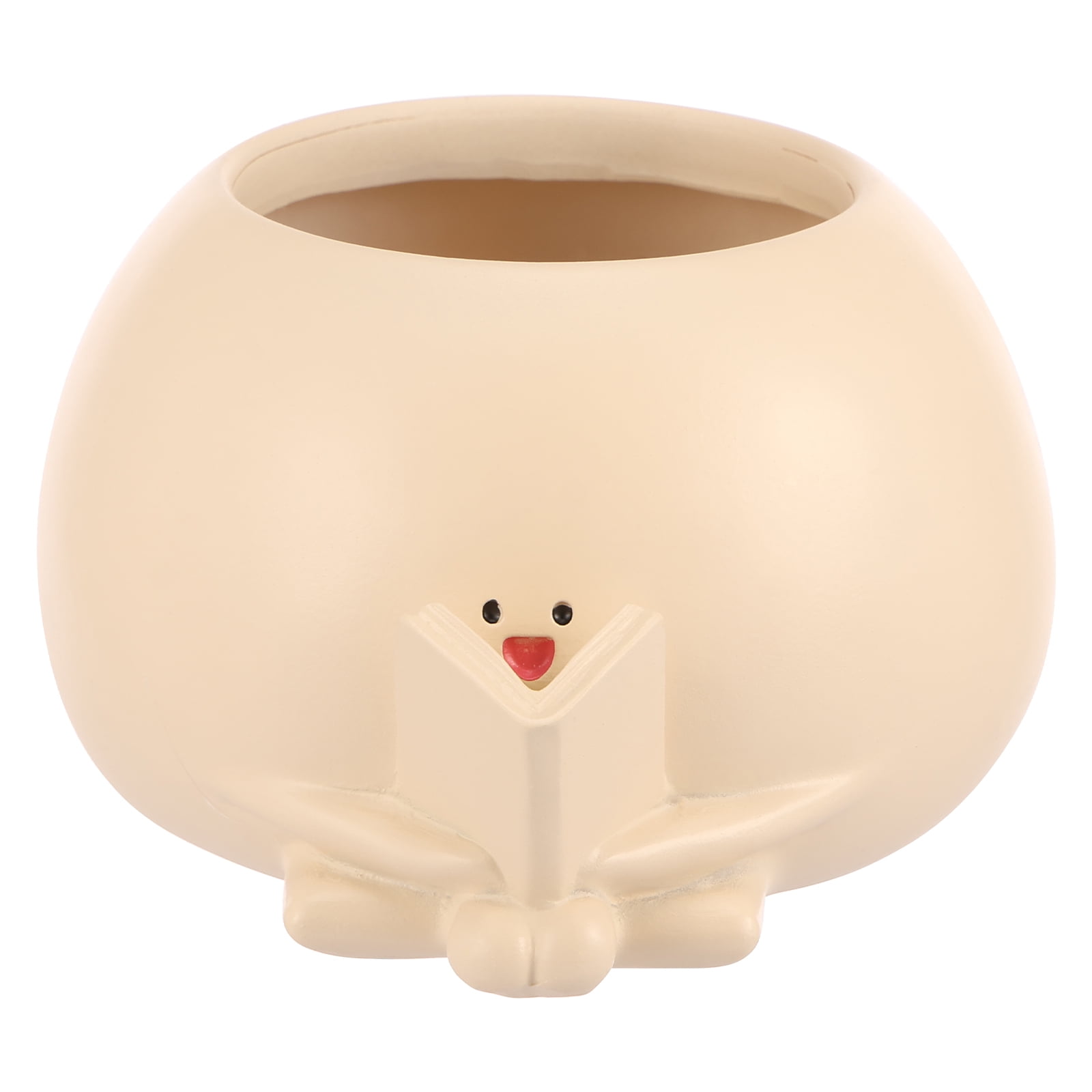 Keyohome Smile Face Planting Pot Versatile Little Funny Resin Planting ...