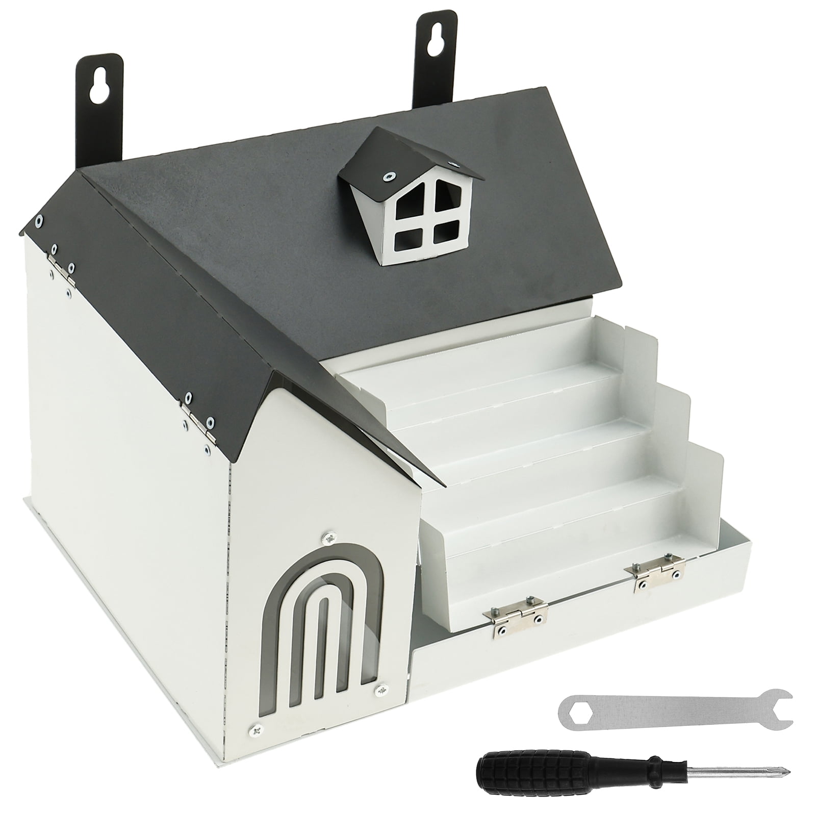 Keyohome Squirrel Feeder Metal Squirrel House Outdoors Squirrel House Box Decorative Squirrel ...