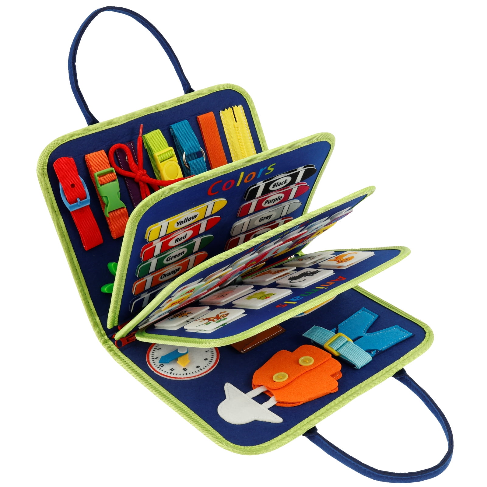 Keyohome Toddler Felt Busy Board with Handle Portable Kid Felt Learning ...