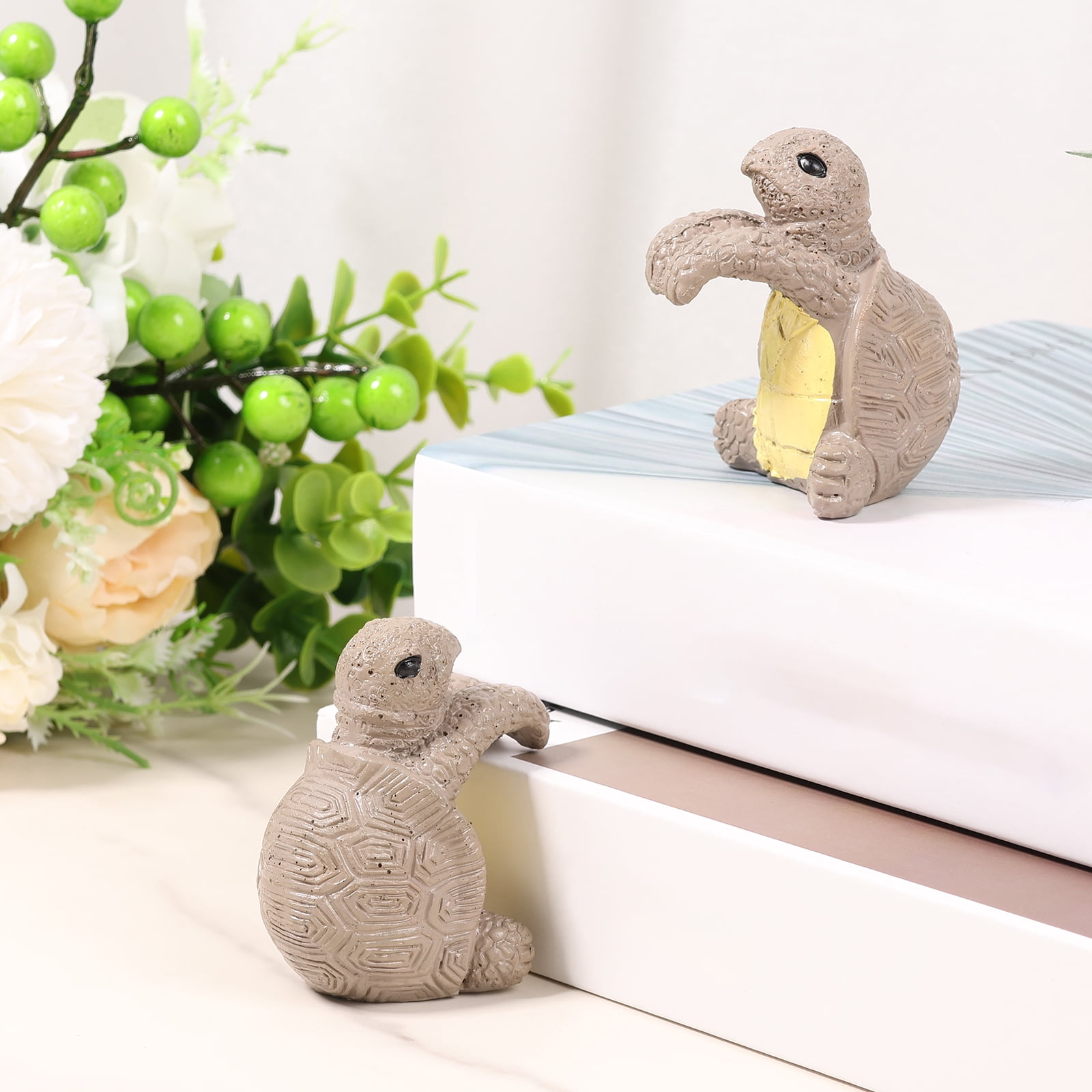 Keyohome Tortoise Figure Pot Hanger Resin Turtle Statue Pot Decoration ...