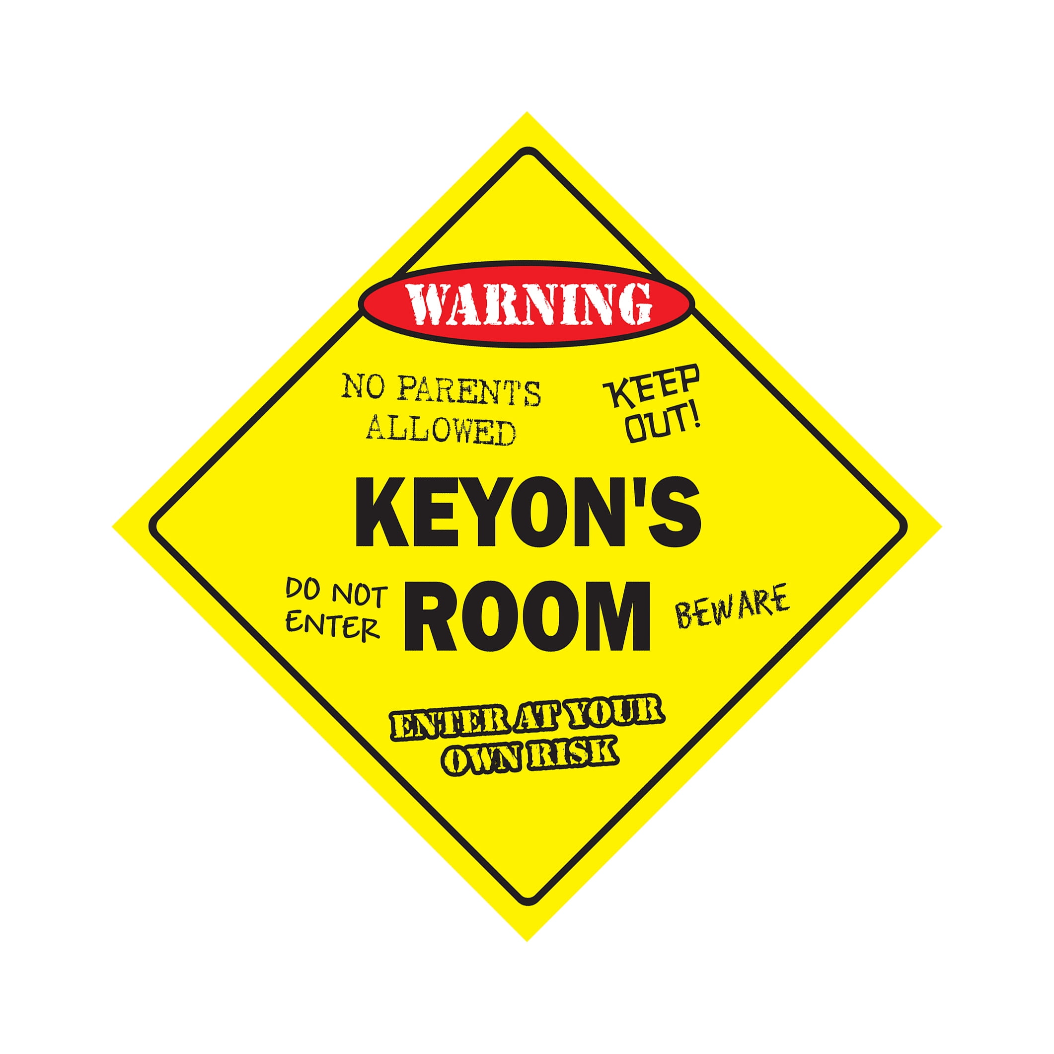 Keyon's Room Sign Crossing Zone Xing | Indoor/Outdoor | 12" Tall kids ...