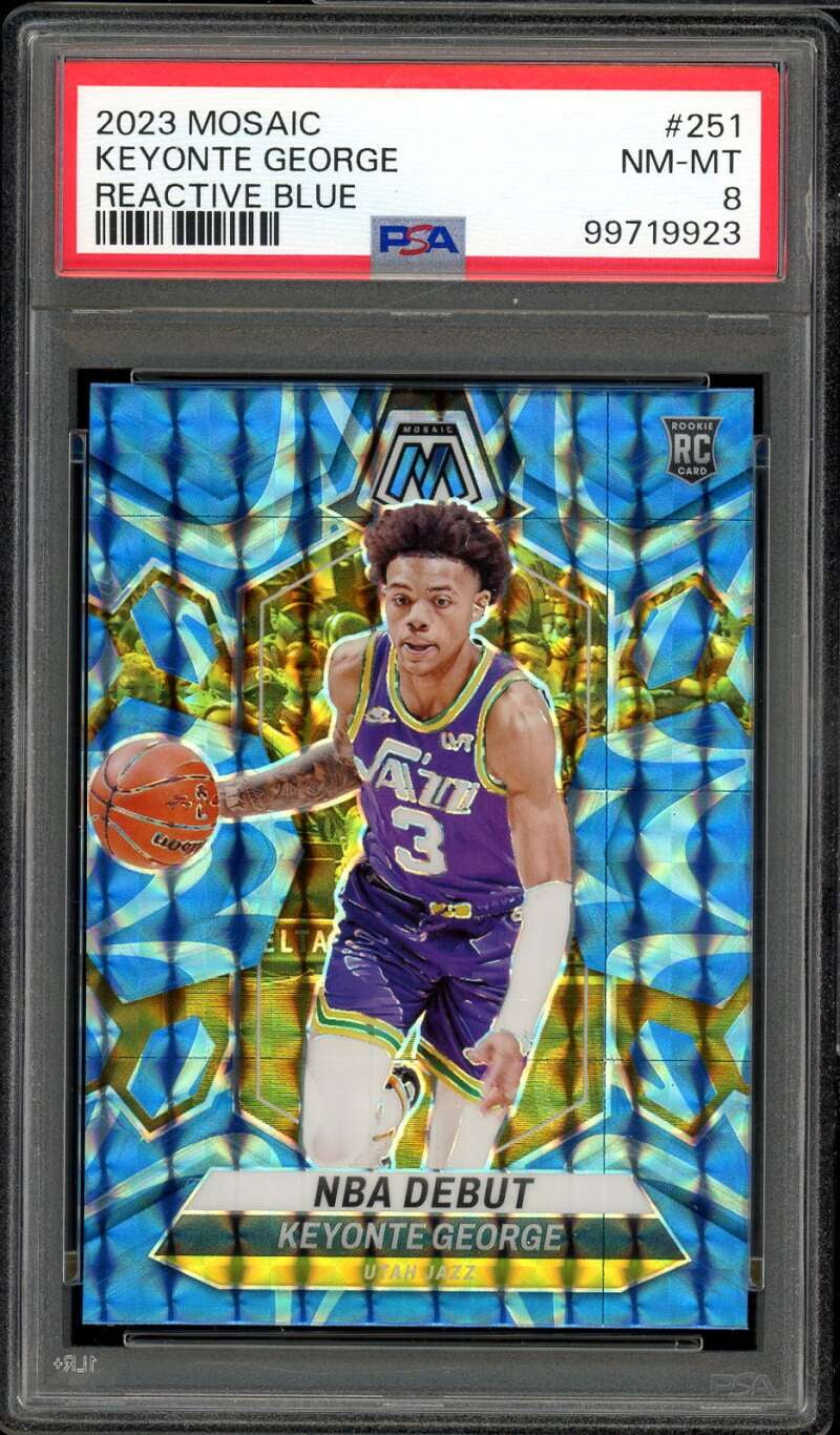 Keyonte George Rookie Card 2023-24 Mosaic Reactive Blue #251 PSA 8 - Walmart.com