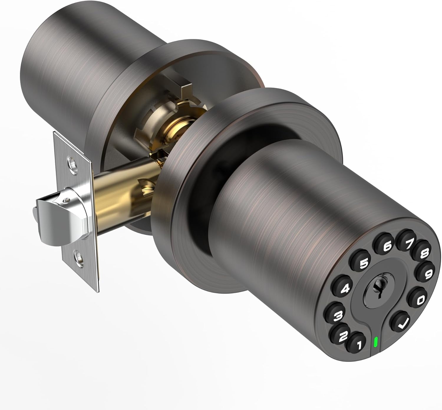 Keypad Door Knob with Key, Keyless Code Entry Lock, Lock, 50 Code, Easy ...