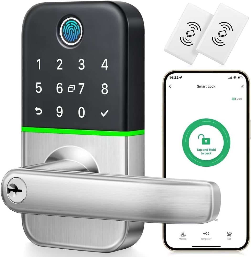 Keypad Smart Door Lock with Handle: Keyless Entry Door Lock - Smart ...