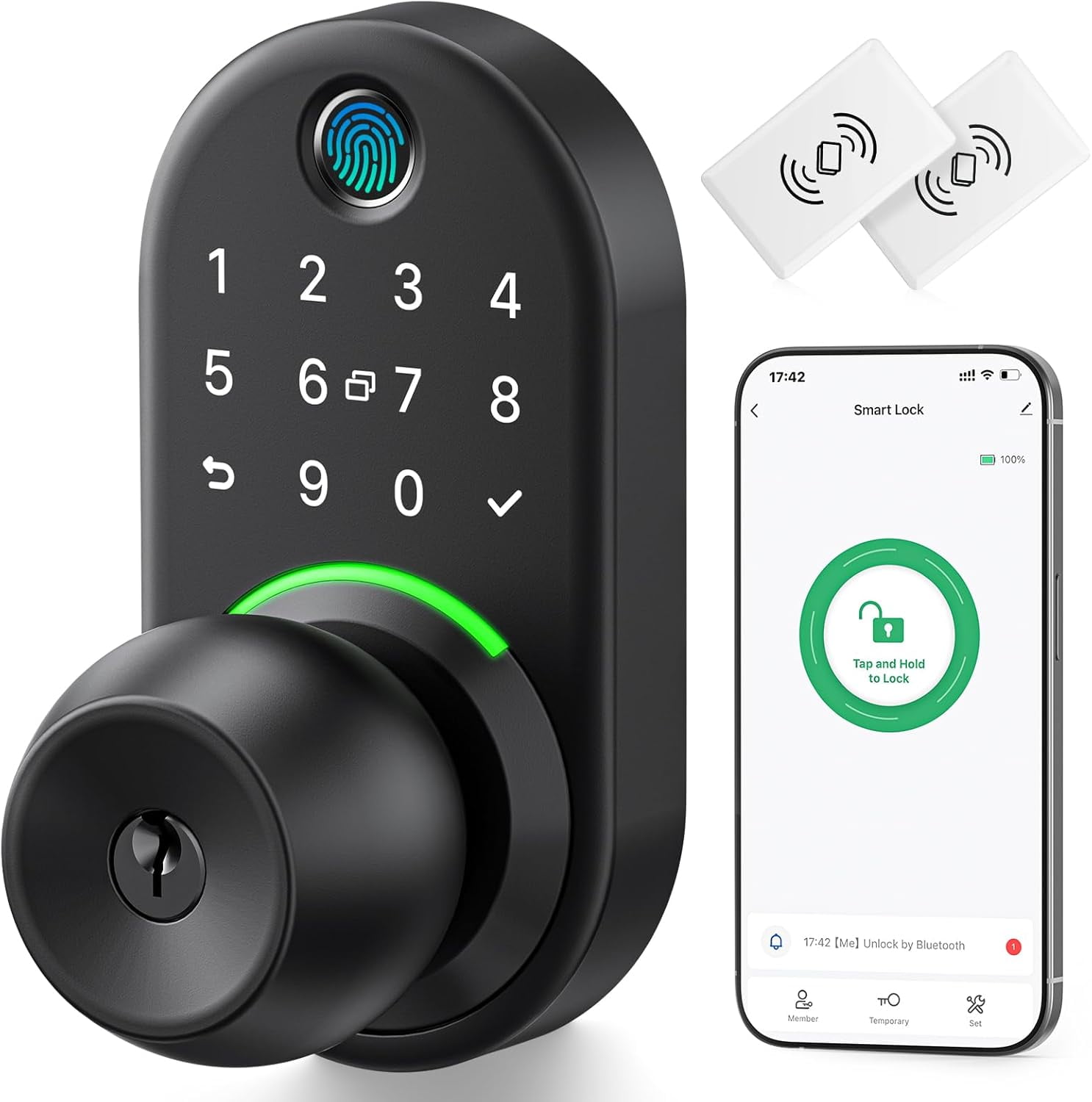 MY Keypad Smart Door Lock with Knob, Keyless Entry Digital Lock with ...