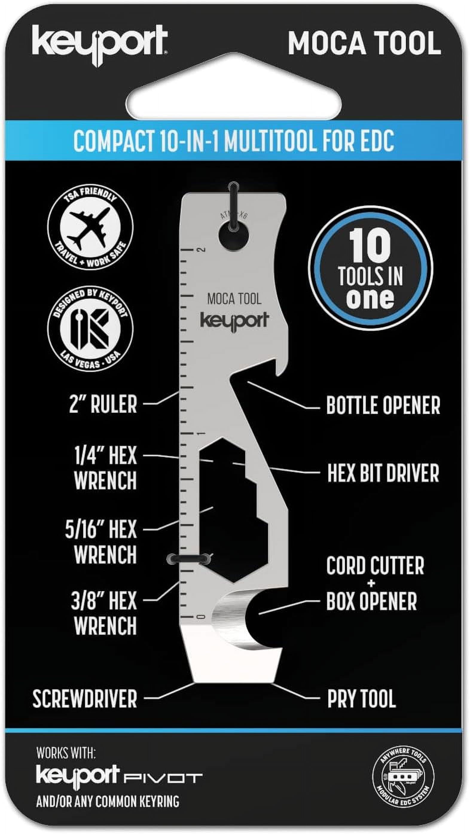 Keyport MOCA 10-in-1 Keychain Multitool (Silver Stainless Steel ...