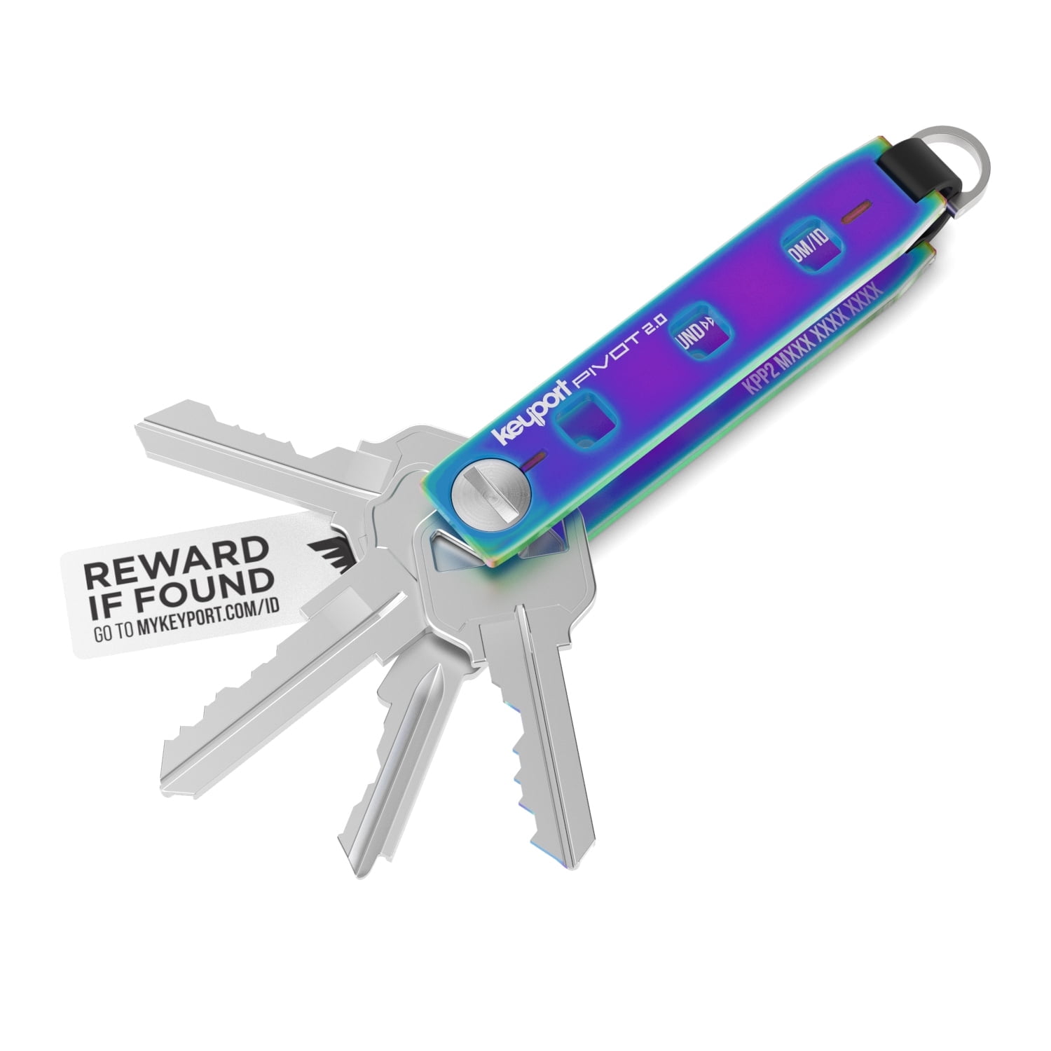 Keyport Pivot 2.0 Key Organizer Keychain (Iridescent Stainless Steel ...