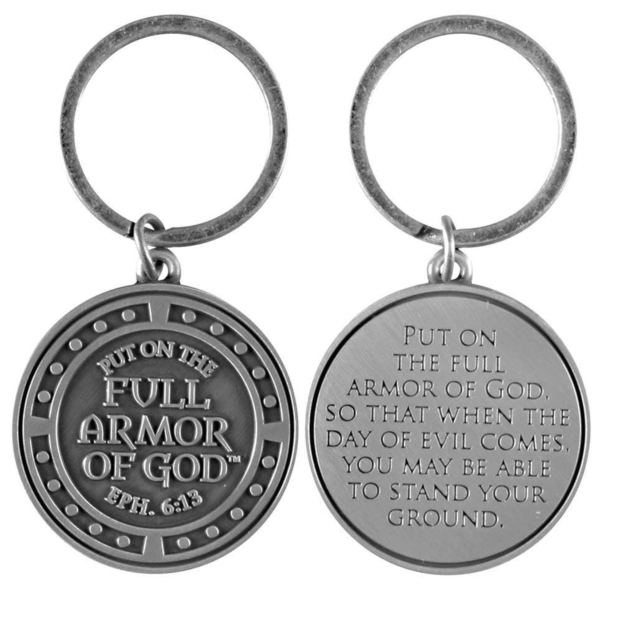 Keyring Armor Of God Ant Silver Zinc Al[ ] - Walmart.com