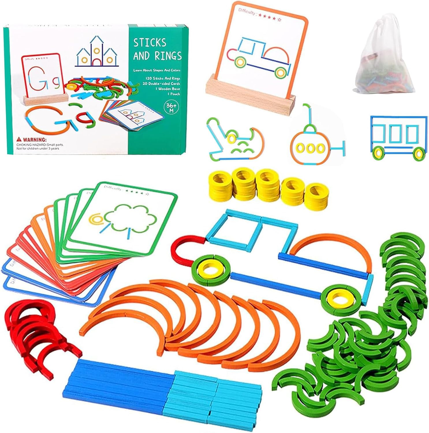 Keyrose 120 PCS Montessori Smart Sticks, 2025 New Quick Thinking Puzzle ...