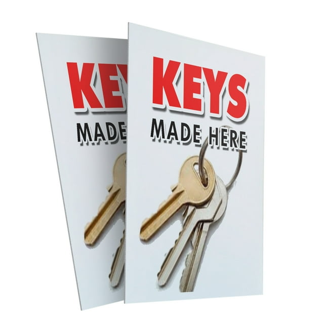 Keys Made Here (2-PACK) 24" x 36" Plastic Signs | Sign Insert 4mm ...