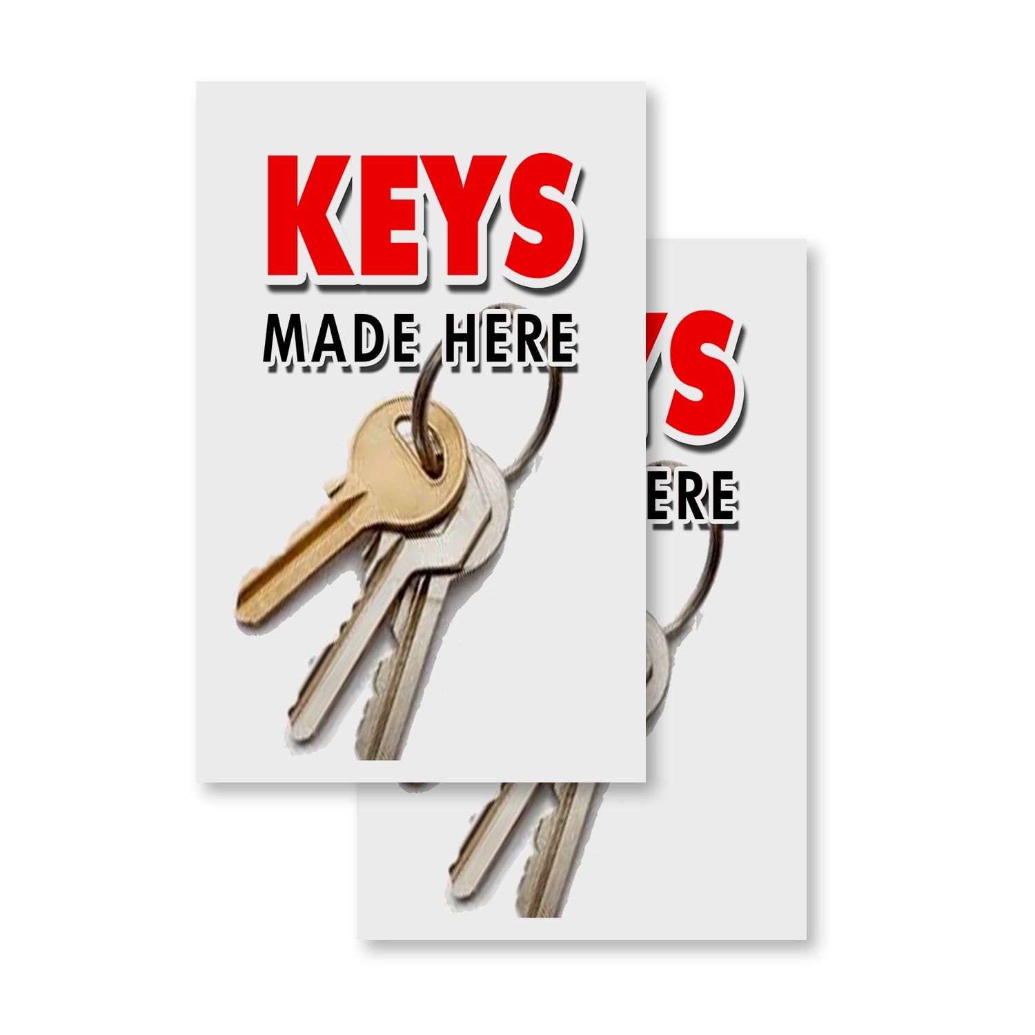 Keys Made Here (2-PACK) 24" x 36" Vinyl Decals | Sign Insert Peel ...