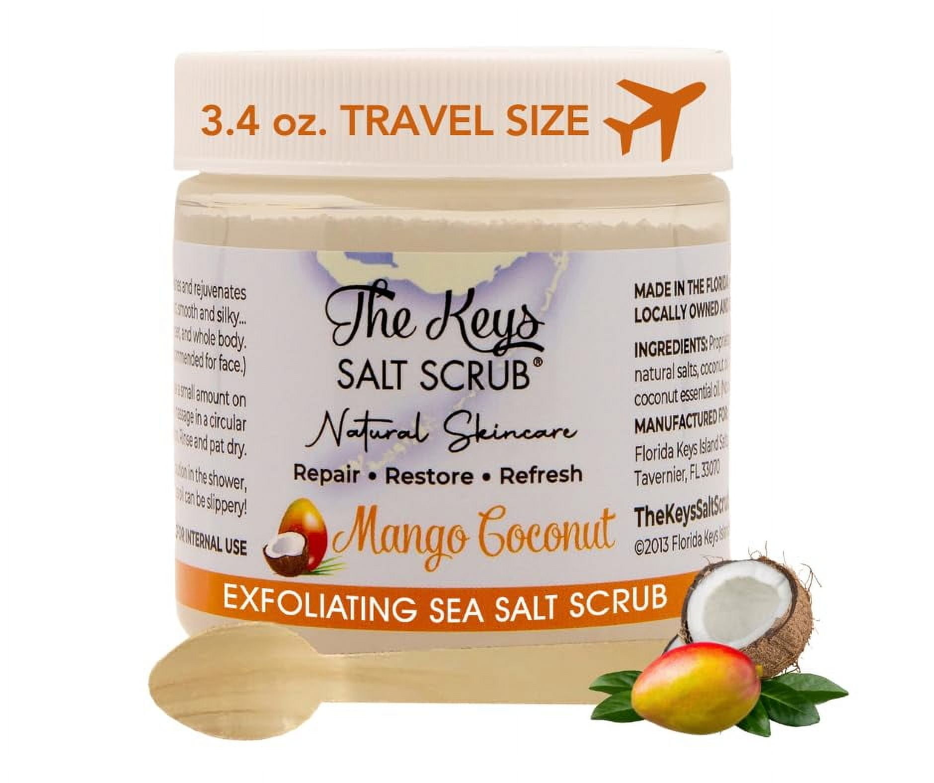 The Keys Mango Coconut Sea Salt Scrub - Natural Exfoliating Body Scrub ...