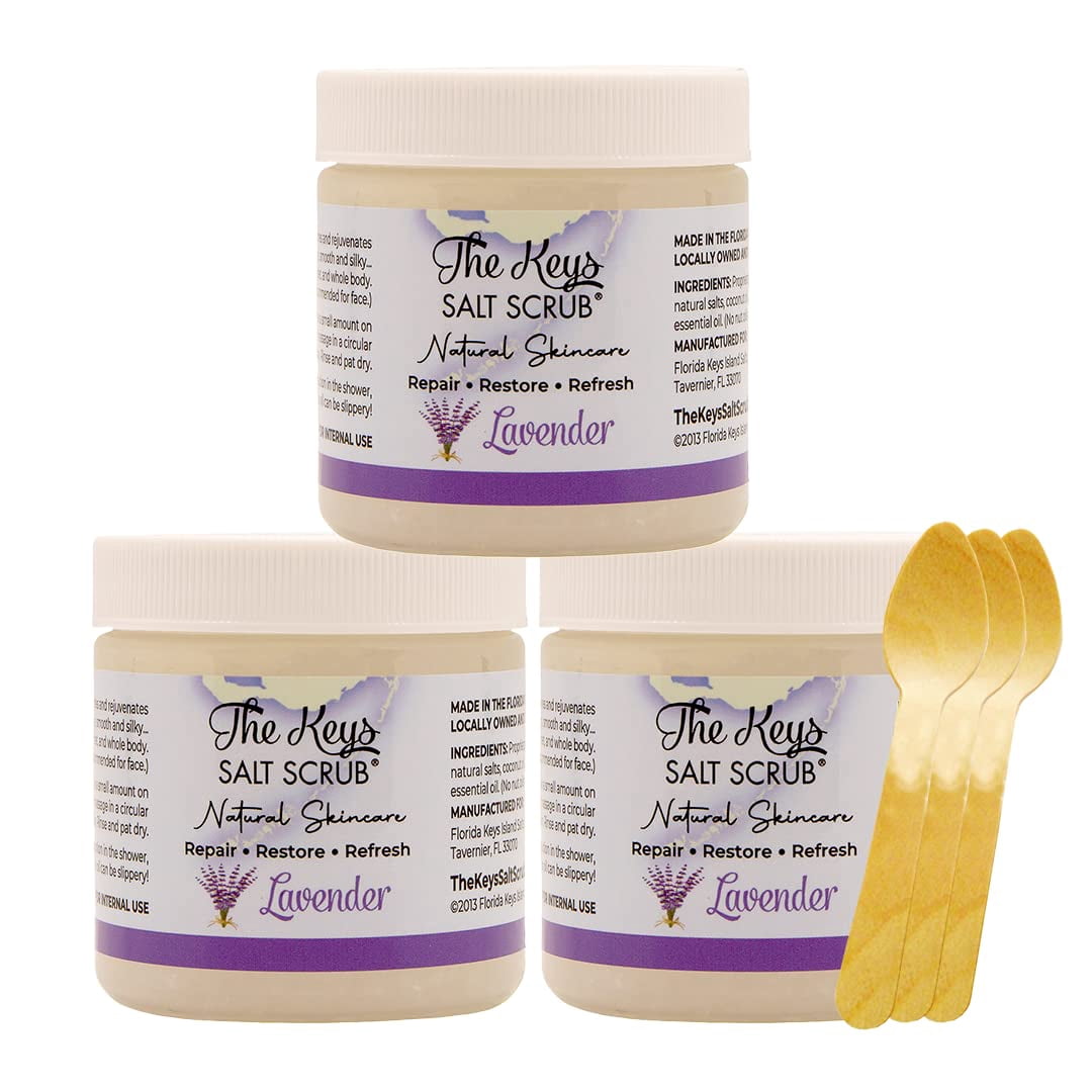 The Keys Salt Scrub - Lavender Sea Salt Scrub - Body Scrub with Wooden ...