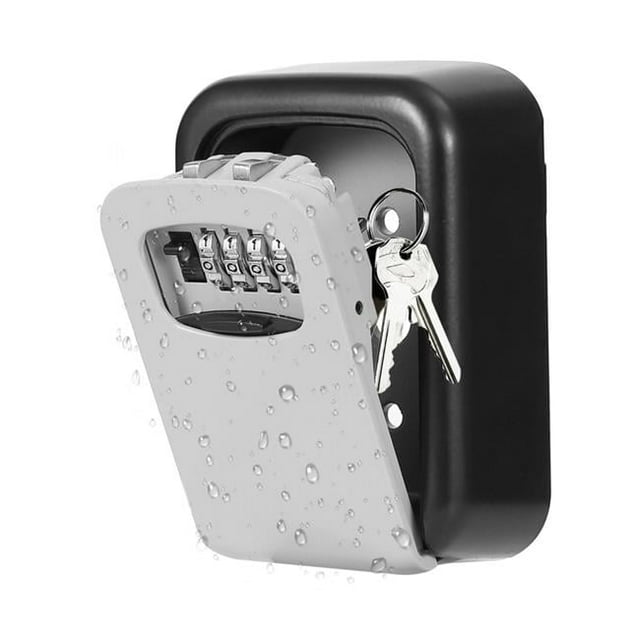 Keys Storage Lock Box with 4 Digits Combination Resettable Codes Wall ...