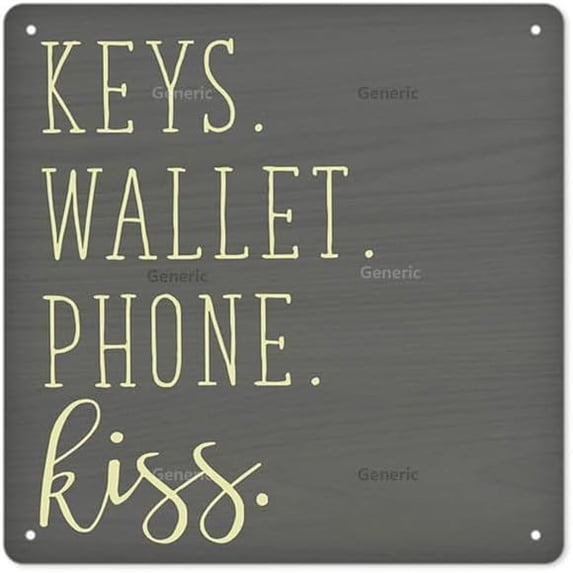 Keys Wallet Phone Kiss Sign, Sign, Checklist Sign, Phone Keys Wallet ...