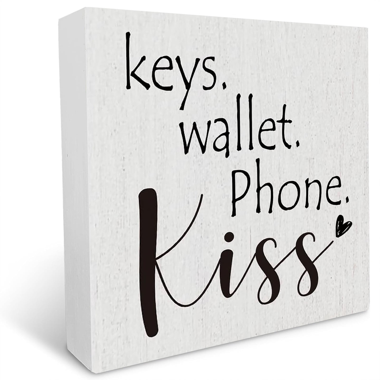 Keys Wallet Phone Kiss Wooden Box Sign Decorative Home Entrance ...