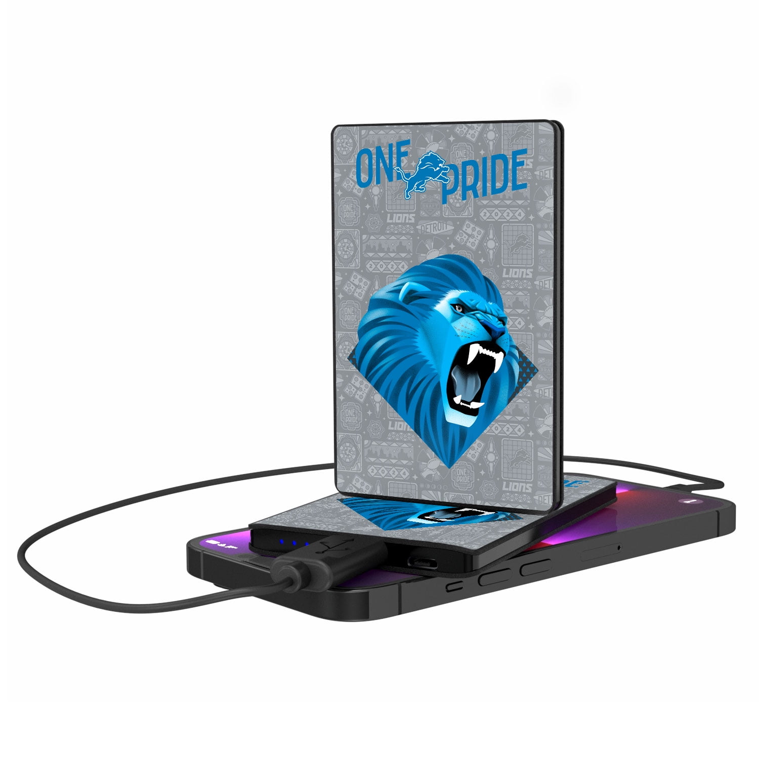 Keyscaper Black Detroit Lions 2500 mAh Illustrated Credit Card ...
