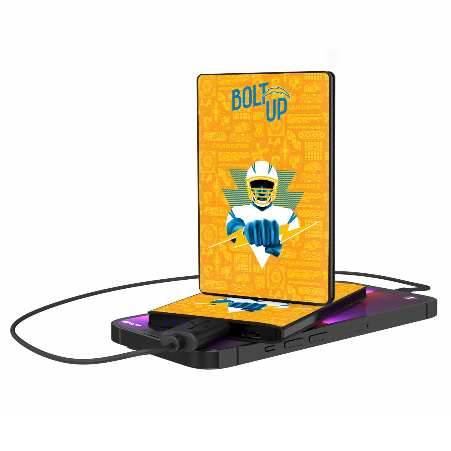 Keyscaper Black Los Angeles Chargers 2500 mAh Illustrated Credit Card ...