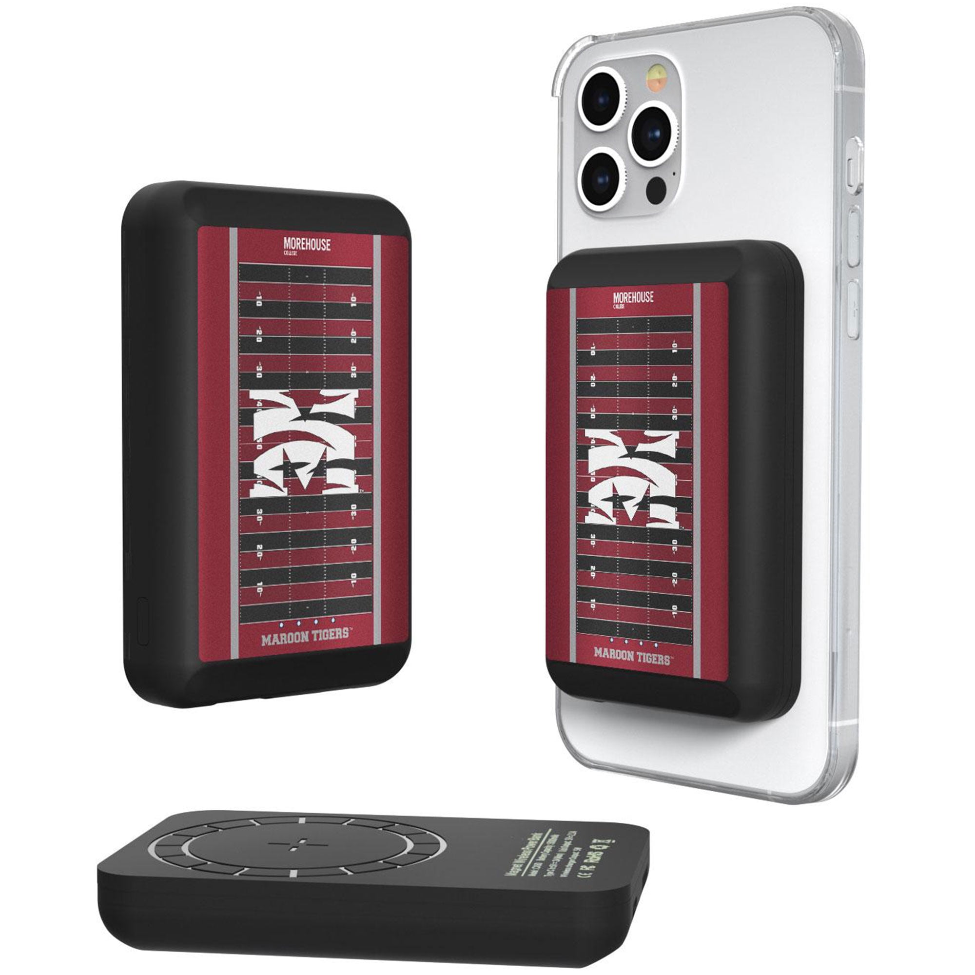 Keyscaper Black Morehouse Maroon Tigers 5000mAh Wireless Magnetic Power ...
