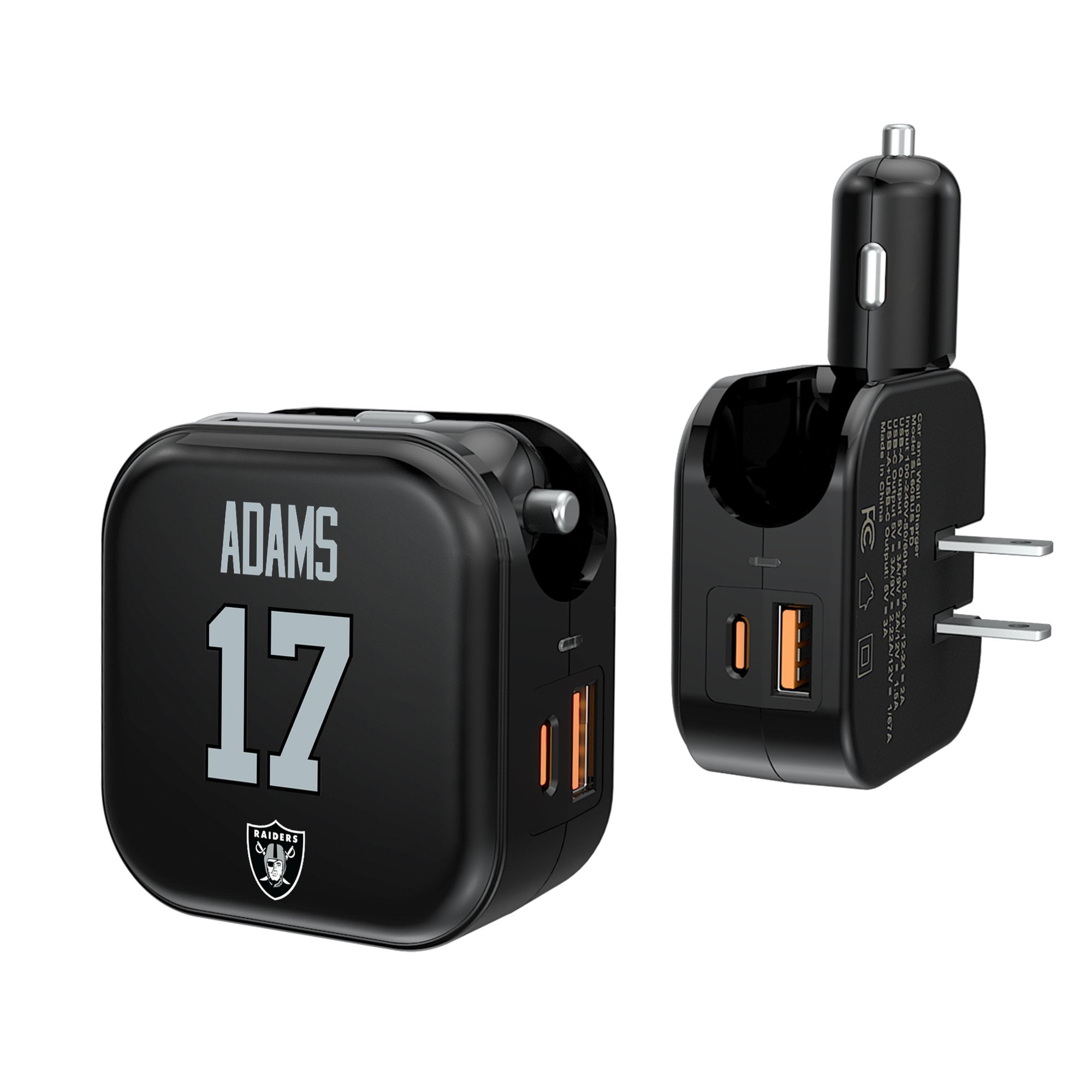 Keyscaper Davante Adams Las Vegas Raiders Ready 2-in-1 USB Charger ...