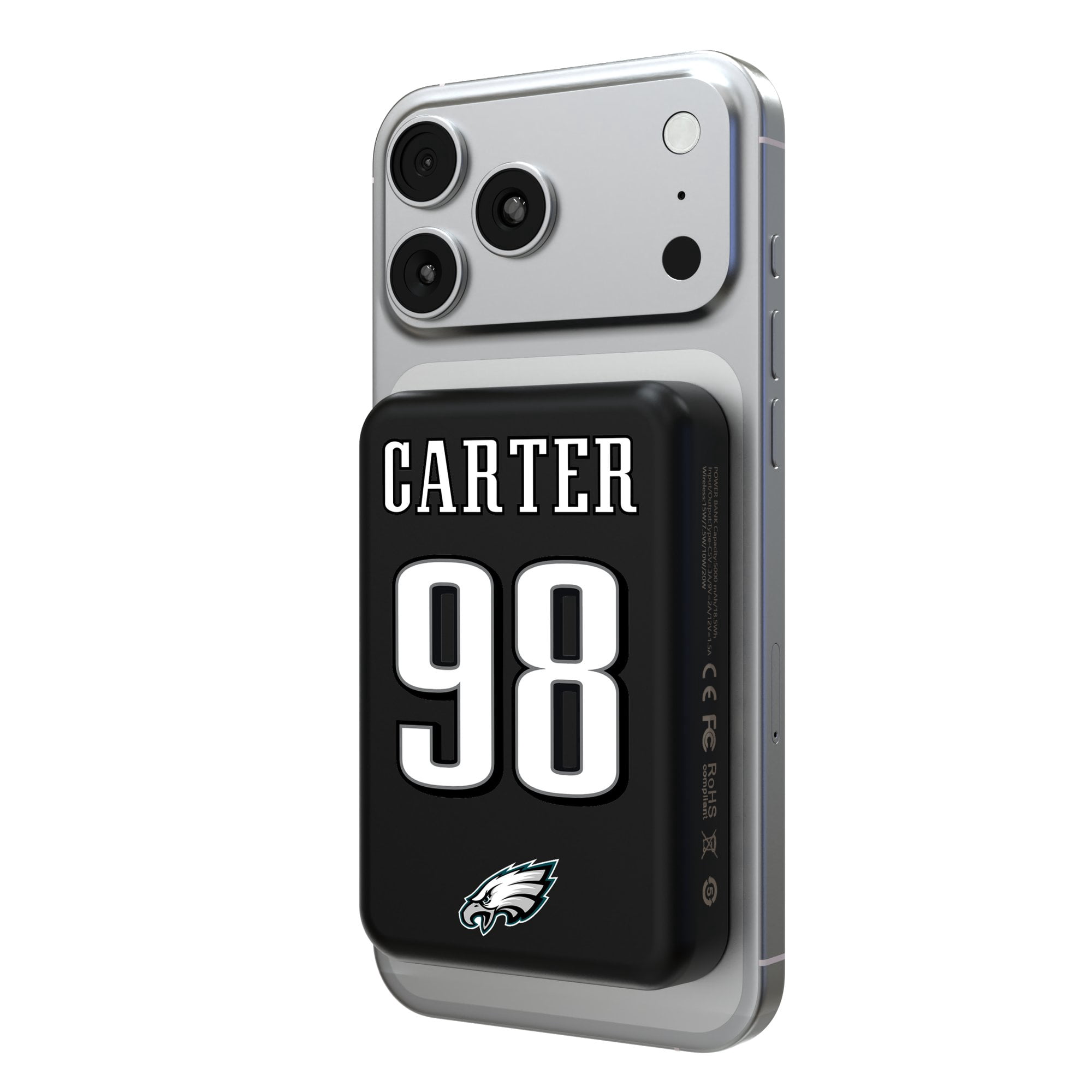 Keyscaper Jalen Carter Philadelphia Eagles 5000mAh Wireless Magnetic ...