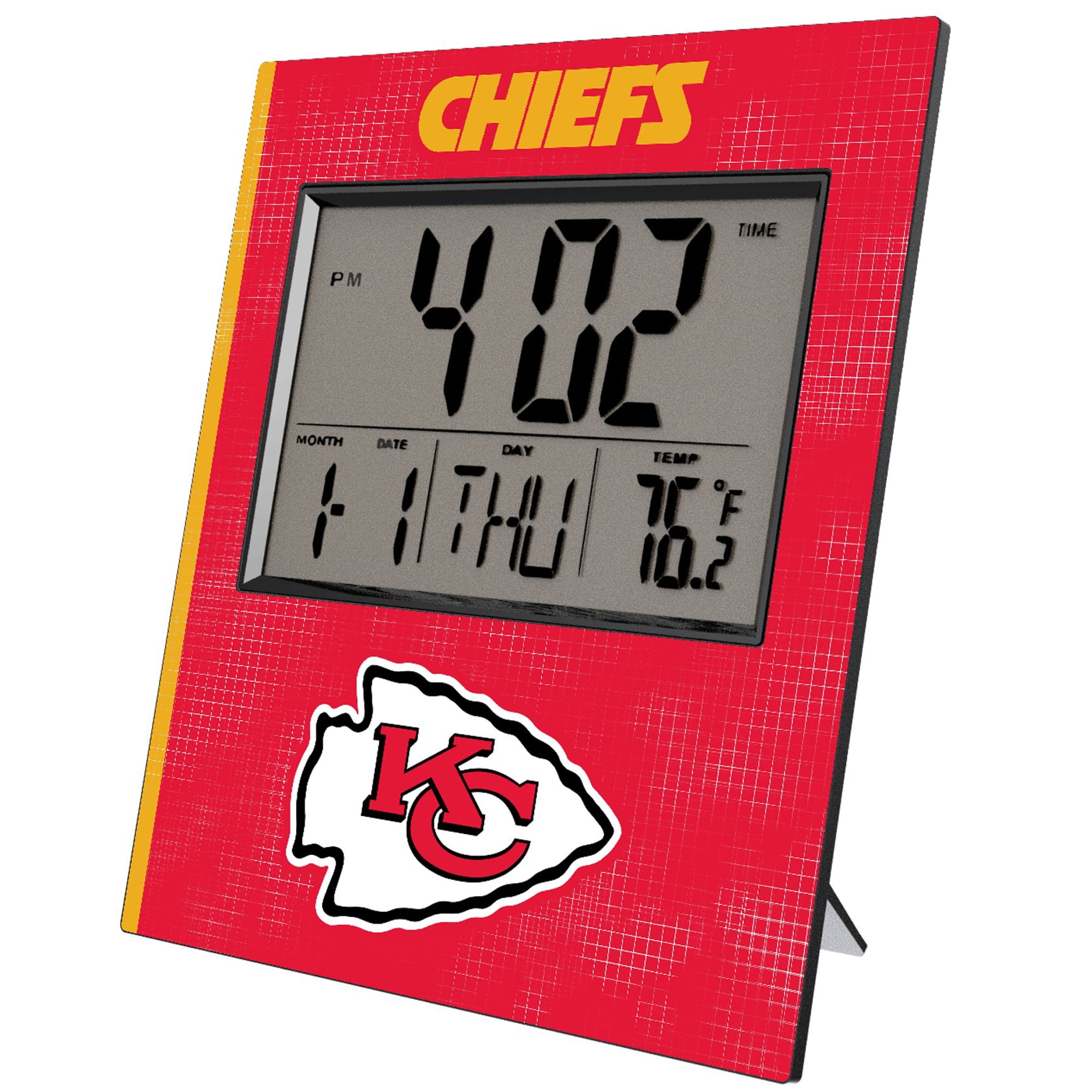 Keyscaper Kansas City Chiefs Cross Hatch Digital Desk Clock - Walmart.com