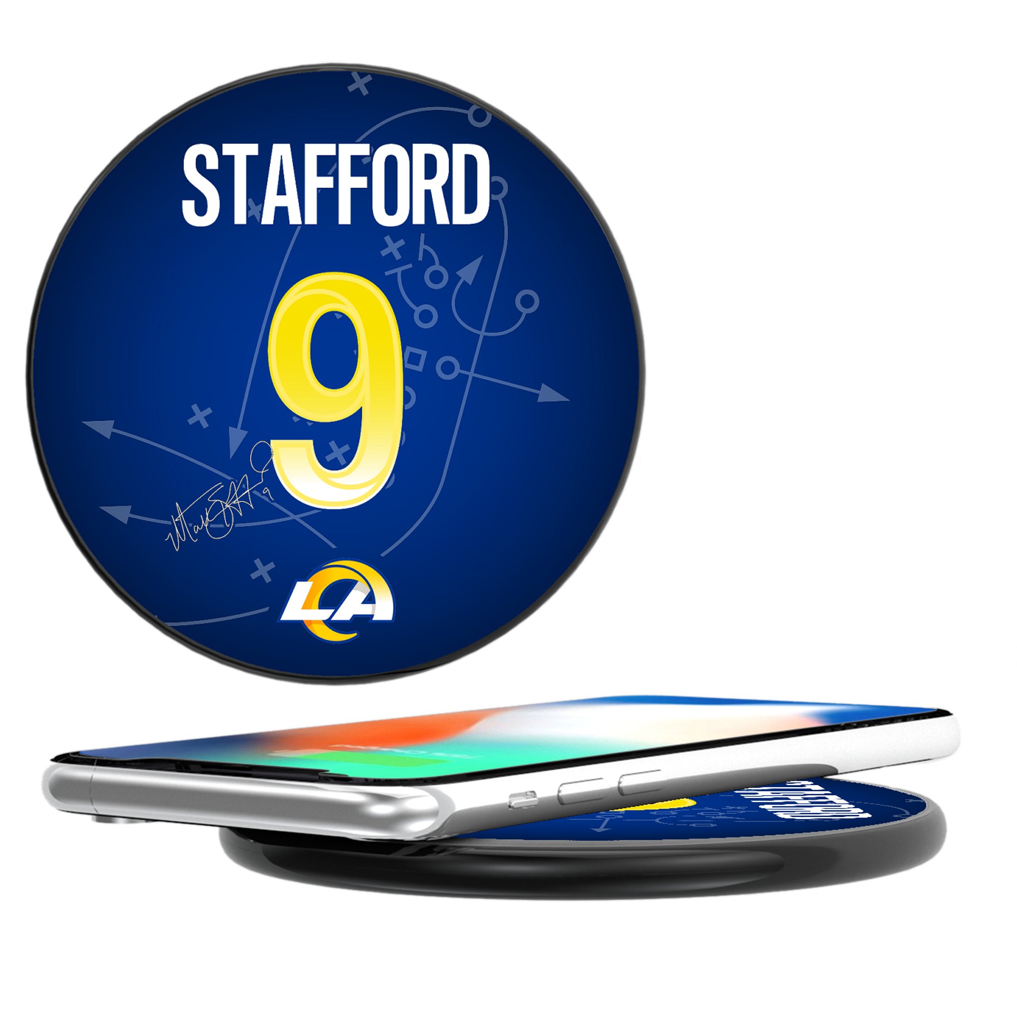 Keyscaper Matthew Stafford Black Los Angeles Rams Wireless Charging ...