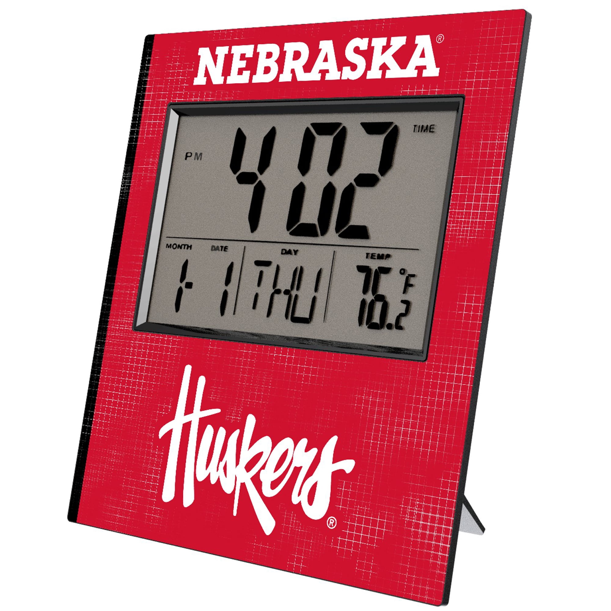 Keyscaper Nebraska Huskers Cross Hatch Digital Desk Clock - Walmart.com