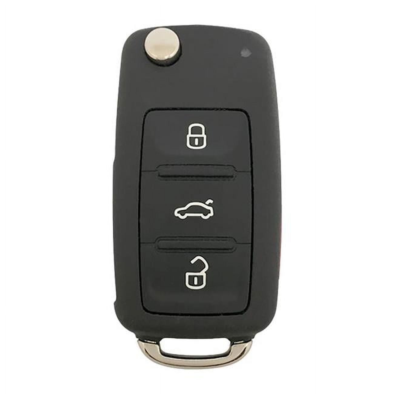 Keystart Automotive FOB Key Blank VW046 Double for VW Flip Key, Black ...