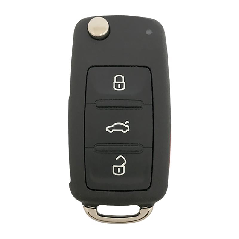 Keystart Automotive FOB Key Blank VW046 Double for VW Flip Key, Black ...
