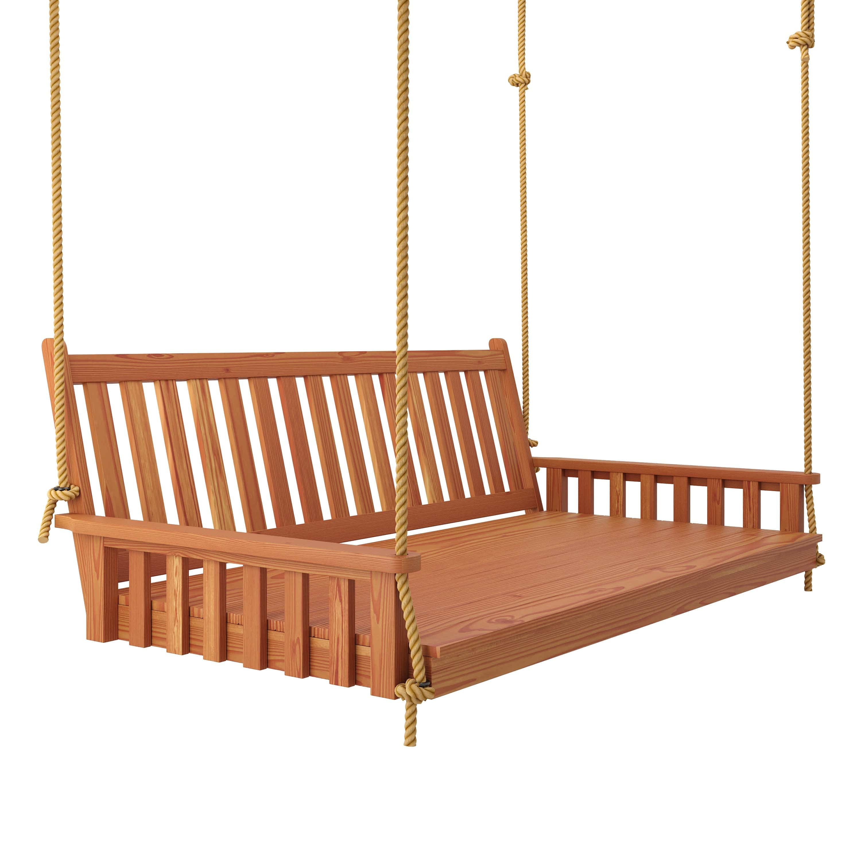 Keystone Amish Co. 4 Foot Franklin Porch Swing Bed with Ropes, Cedar ...