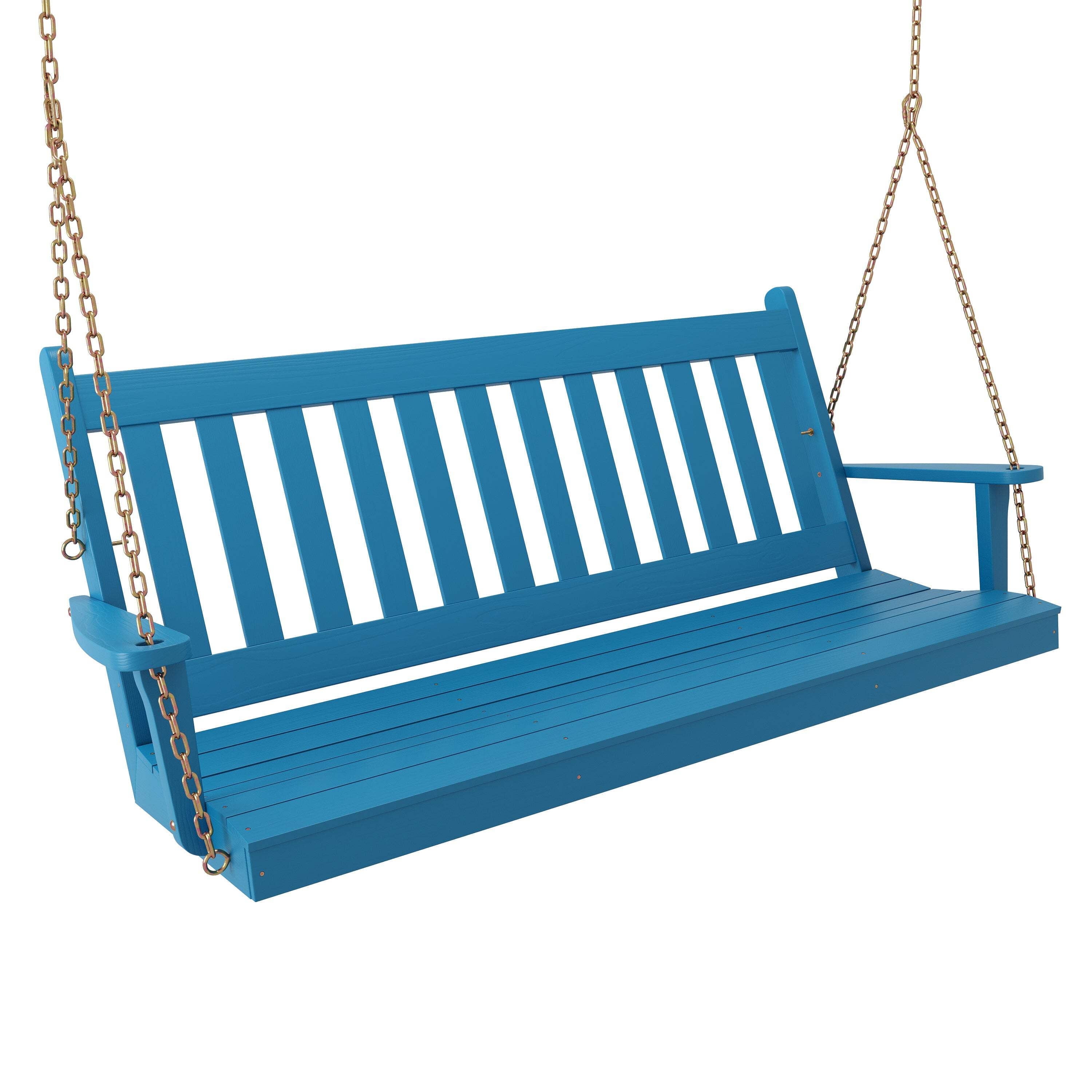Keystone Amish Co. 4 Foot Franklin Porch Swing, Carribean Blue ...
