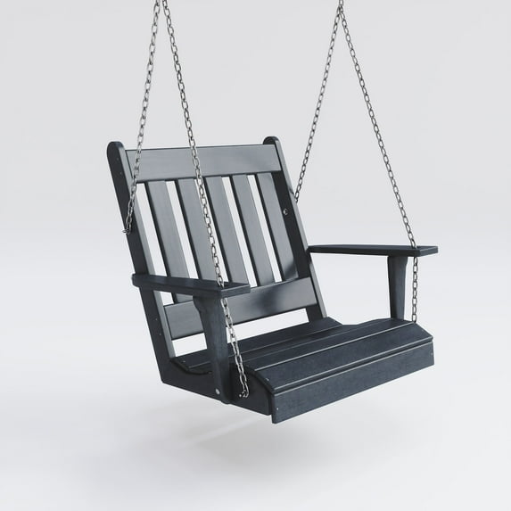 Keystone Amish Co. Franklin English Recycled Plastic Swing Chair, Black ...