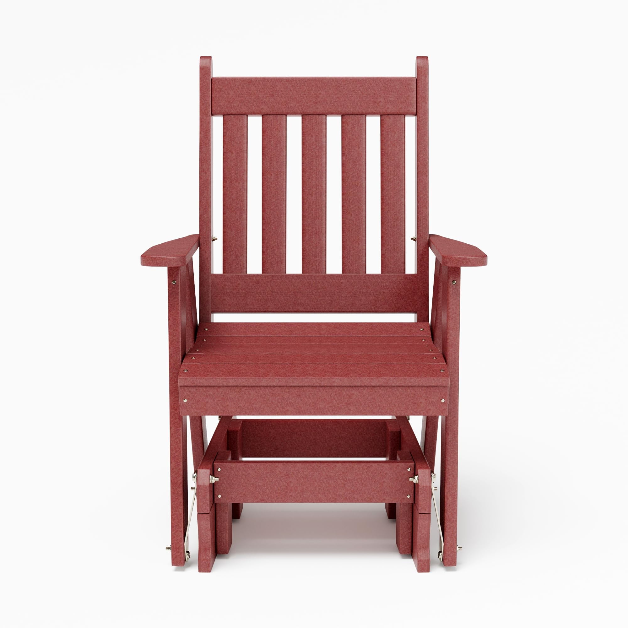 Keystone Amish Co. Franklin Recycled Plastic Glider Chair, Cherry Wood ...