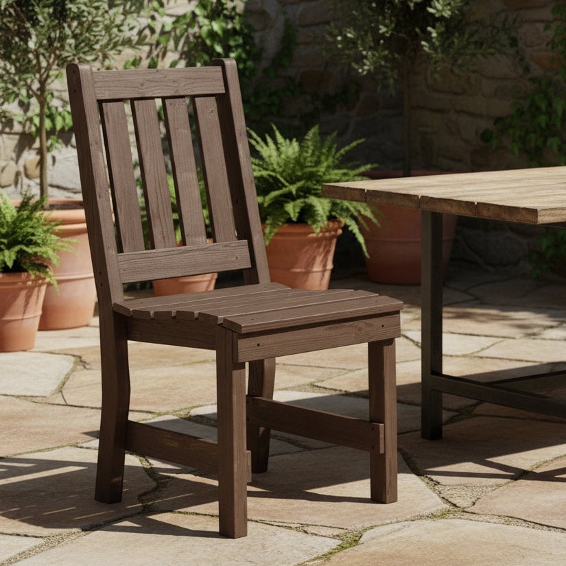 Keystone Amish Co. Spruce Traditional Outdoor Dining Chair, Walnut ...