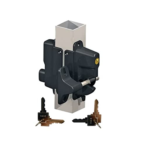 Keystone Black for 2 to 5 Post Gate Latch Weatherable Metal 2 Sided 1 ...