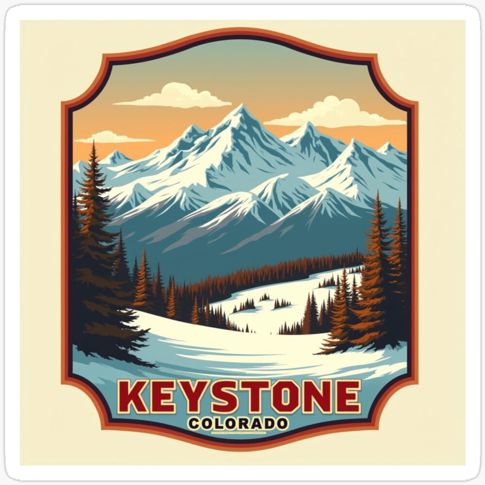 Keystone Colorado Vintage Ski Resort Travel Poster Sticker Phone Decal ...
