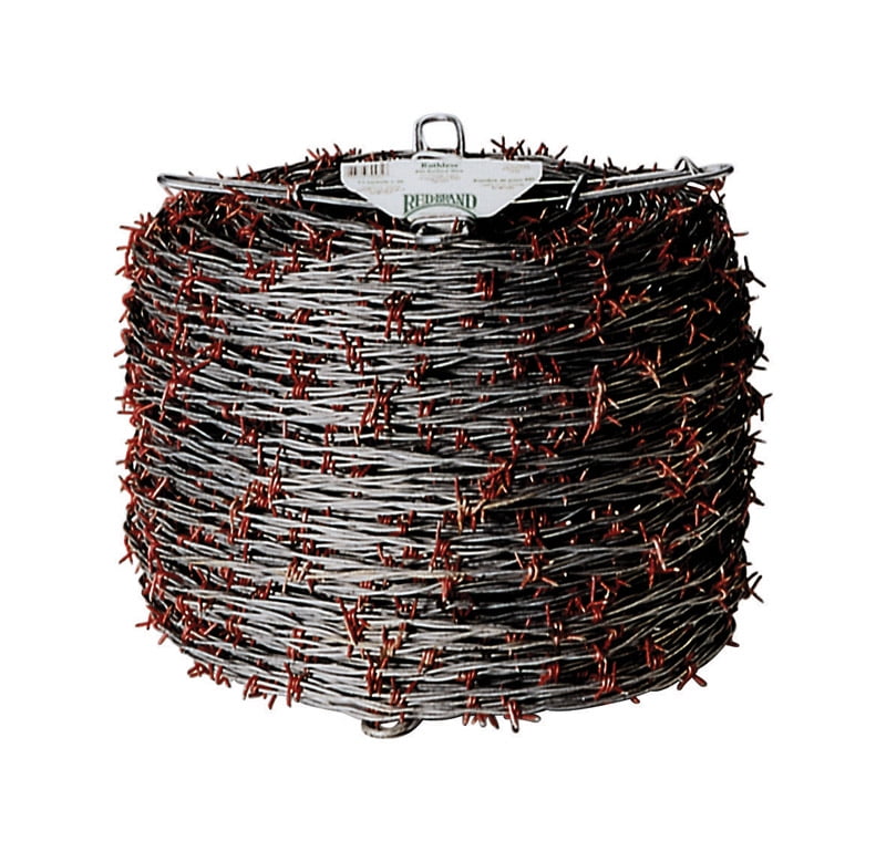 Keystone Consolidated Red Galvanized Steel Barbed Wire, 4 Point, 2" H x ...