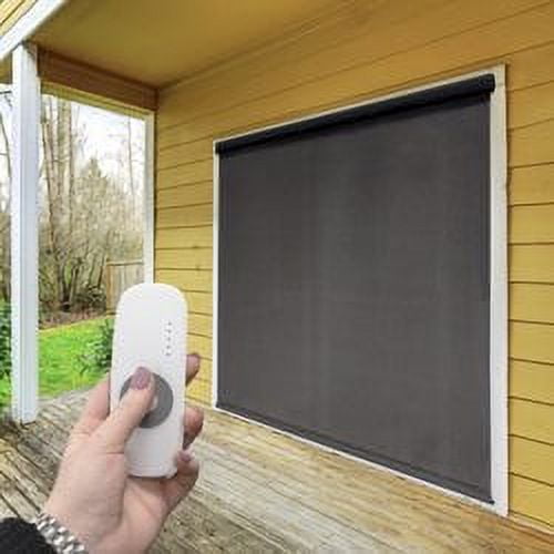 Keystone Fabrics Premium Motorized Outdoor Patio Sun Shade 10ft Wide ...