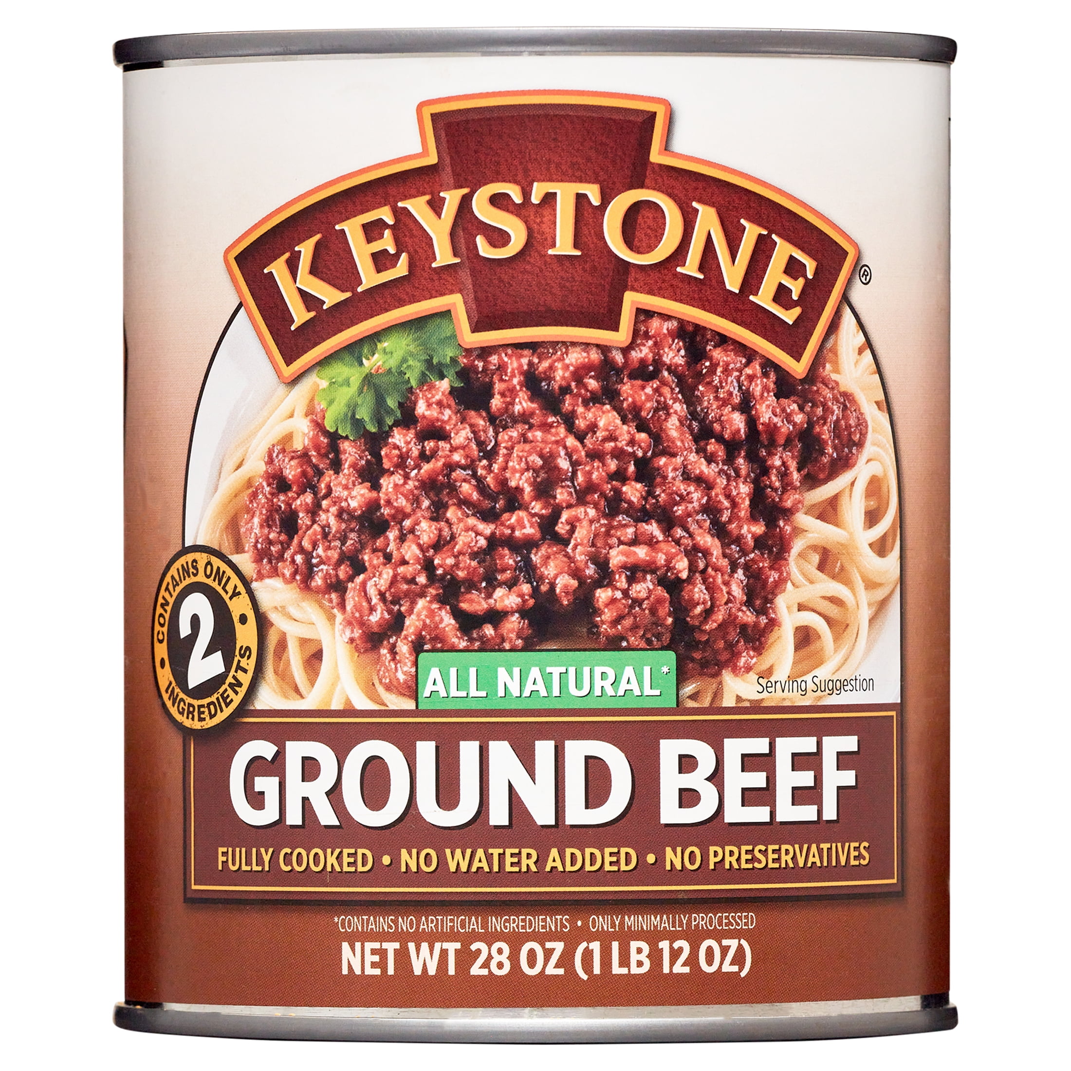 Keystone All Natural Chili Ready Ground Beef, Packaged in 28 oz Can ...