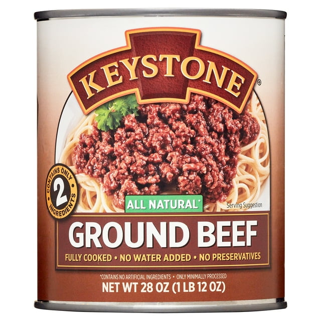 Keystone All Natural Chili Ready Ground Beef, Packaged in 28 oz Can ...
