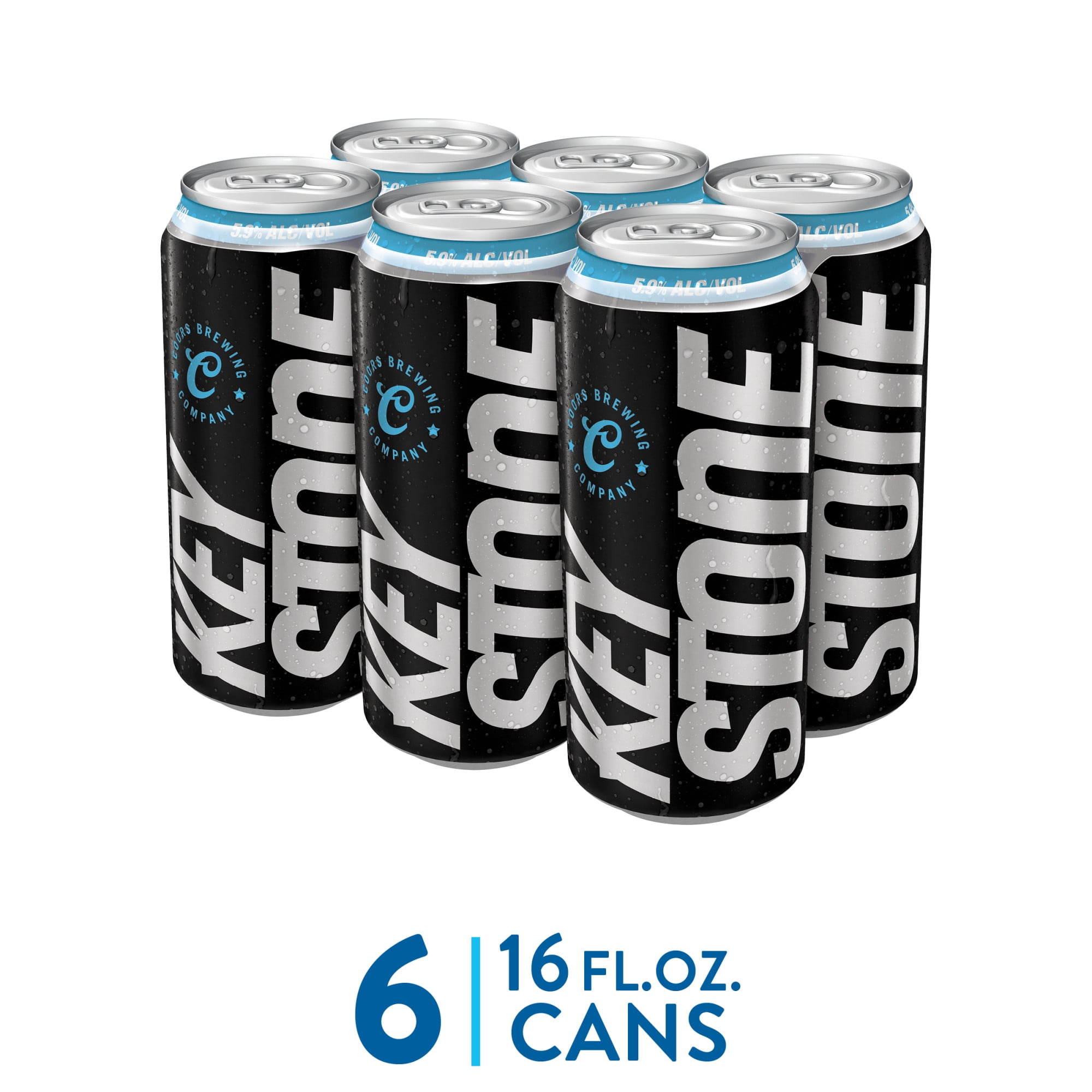 Keystone Ice Lager Beer, 6 Pack, 16 fl oz Cans, 5.9% ABV - Walmart.com