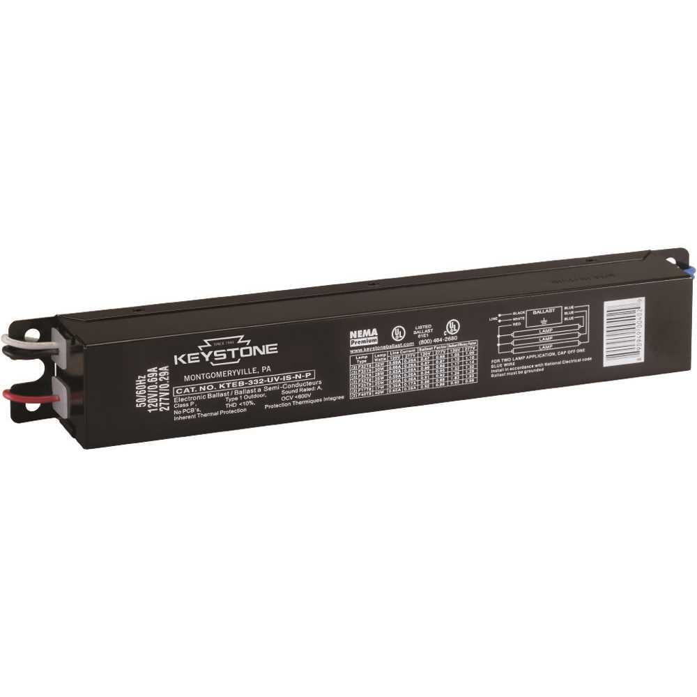 Keystone KTEB-332-UV-IS-N-P Instant Start 3-Lamp T8 Fluorescent Ballast ...
